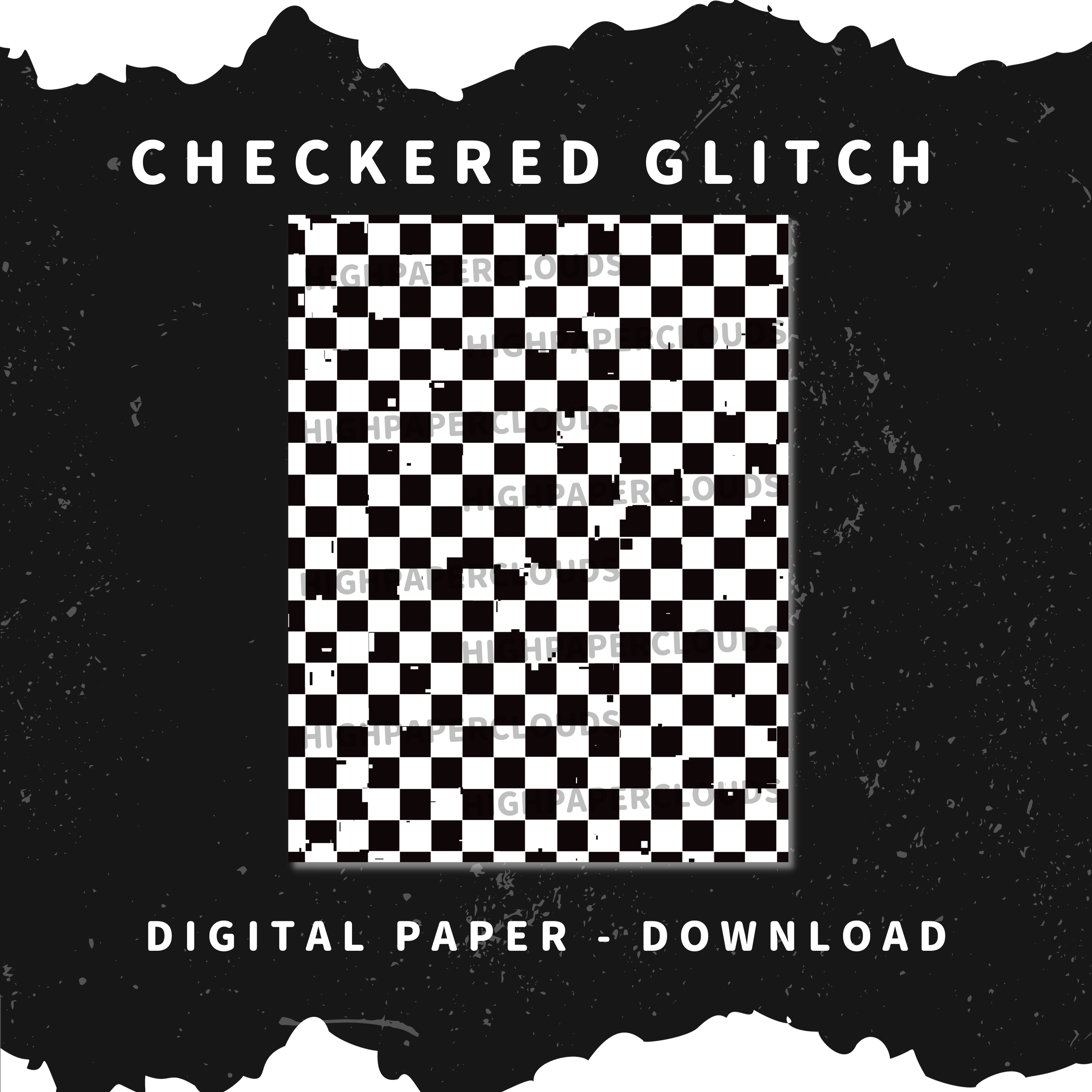 Checkered Glitch Digital Paper - Download Only – HighPaperClouds